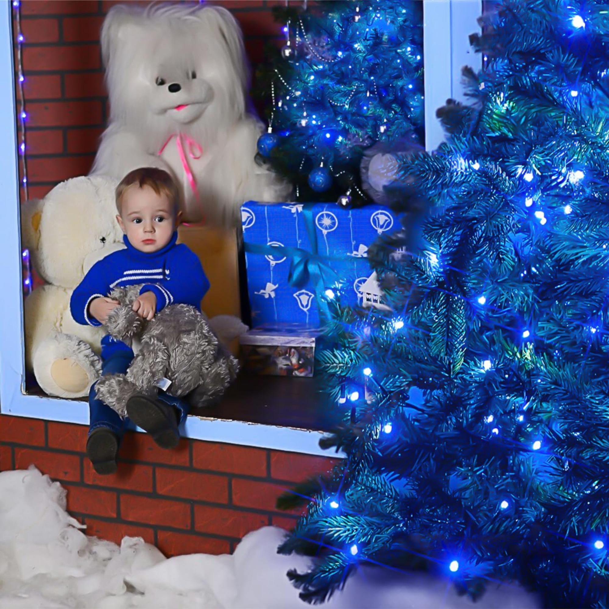 The Holiday Aisle® 600 Blue LED Christmas Lights Outdoor Waterproof ...