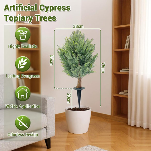 Ophelia & Co. Artificial Cypress Shrub Ball Trees 2 Pack 30" Inch Fake ...