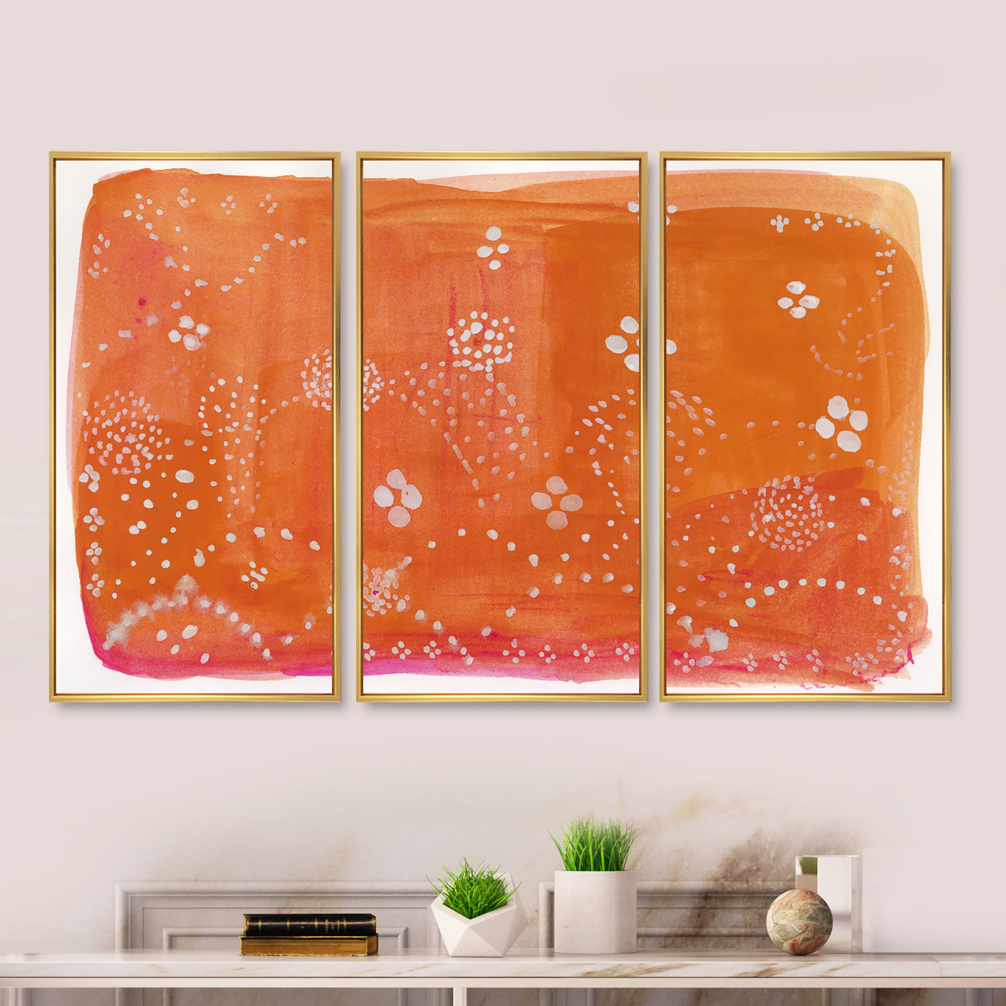 DesignArt " Indian Orange Composition " 3 - Pieces - Wayfair Canada
