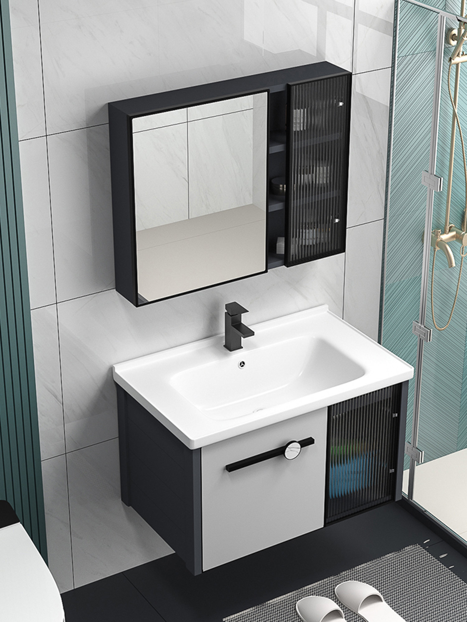 Wrought Studio Cares 31.5" Single Bathroom Vanity Set with Mirror ...