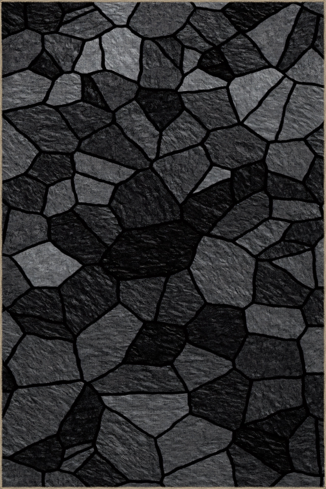 Orren Ellis Mira Gray-Black Themed Geometric Shape Marble Patterned ...