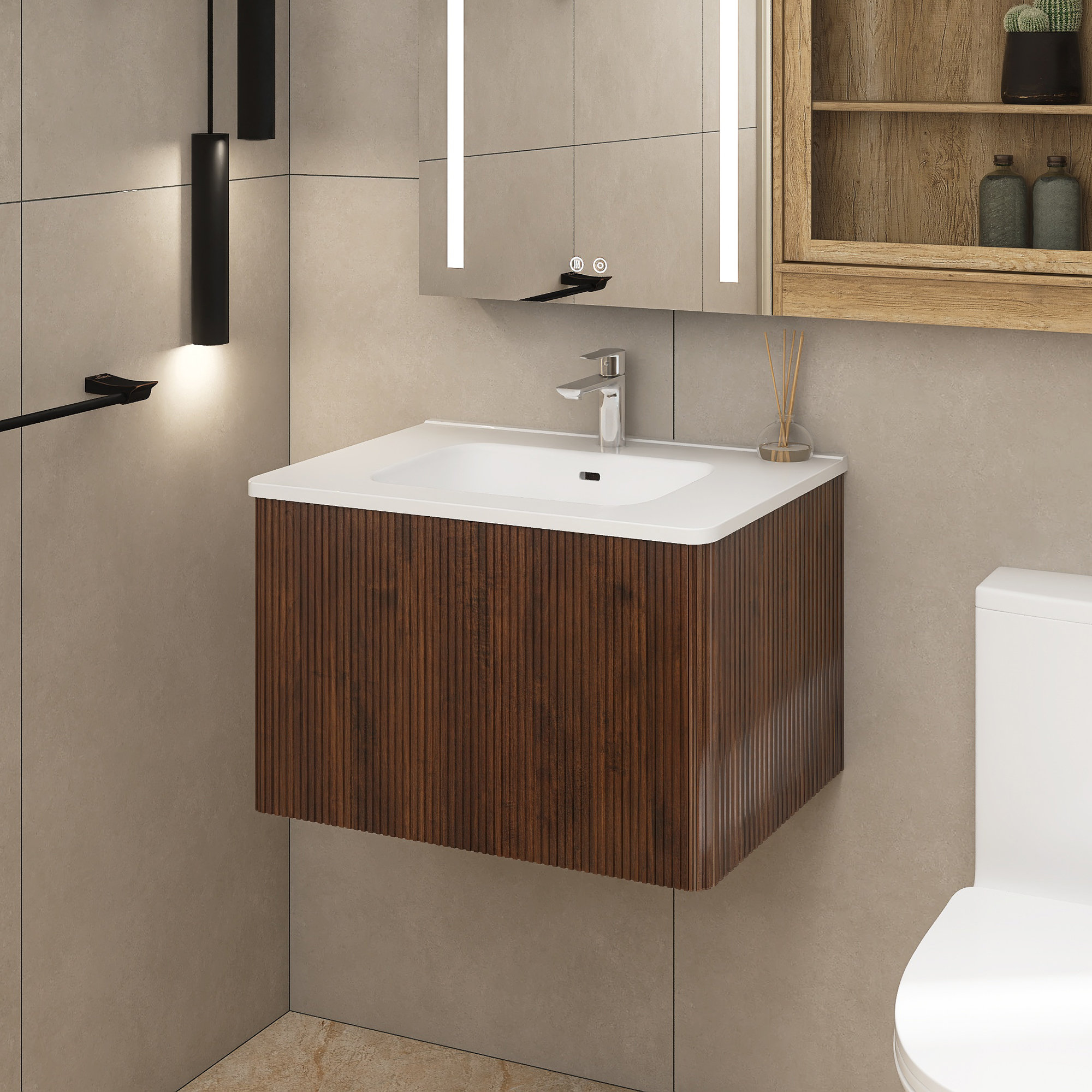 Wrought Studio™ Kayline 24'' Single Bathroom Vanity with Ceramic Top ...