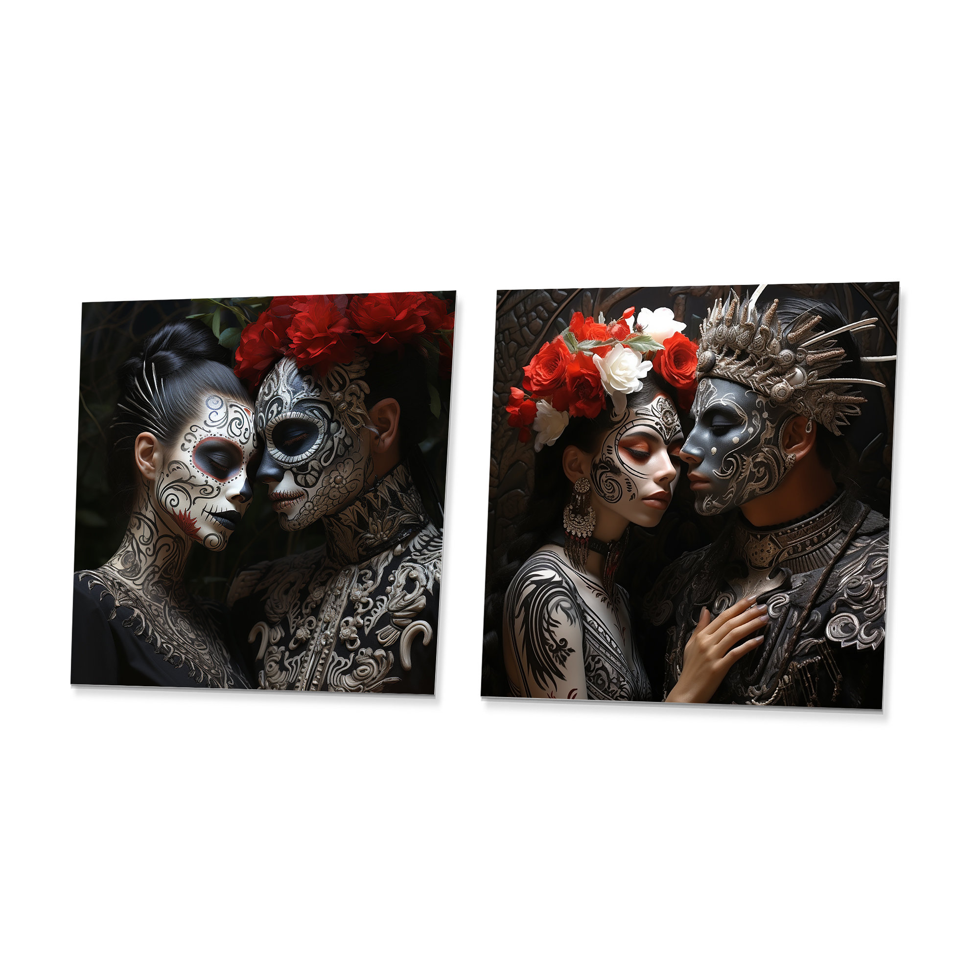 Design Art Mexican Day Of The Dead Portrait I - Woman Metal Wall Art ...
