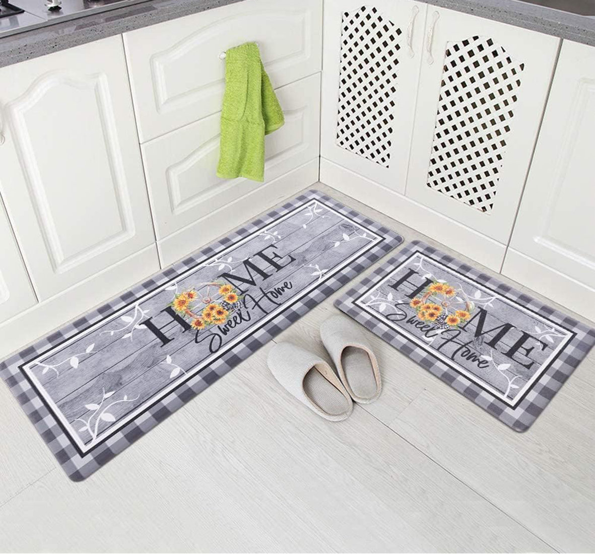 Gracie Oaks Kitchen Floor Mats 2Pcs, Mats Farmhouse Home Floor Comfort ...