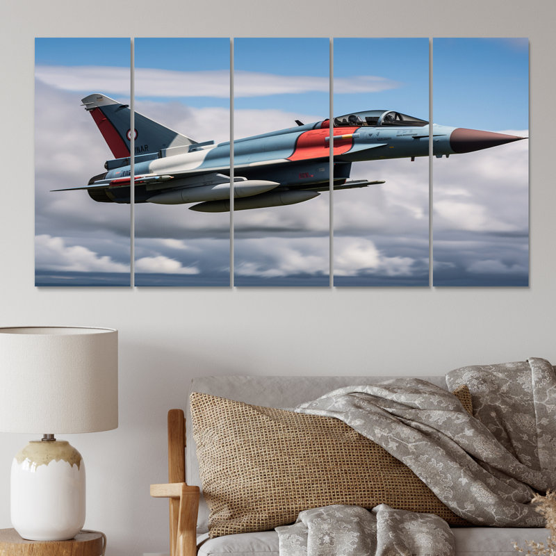 17 Stories Military Fighter Jet II - Military Wall Art Living Room - 5 ...