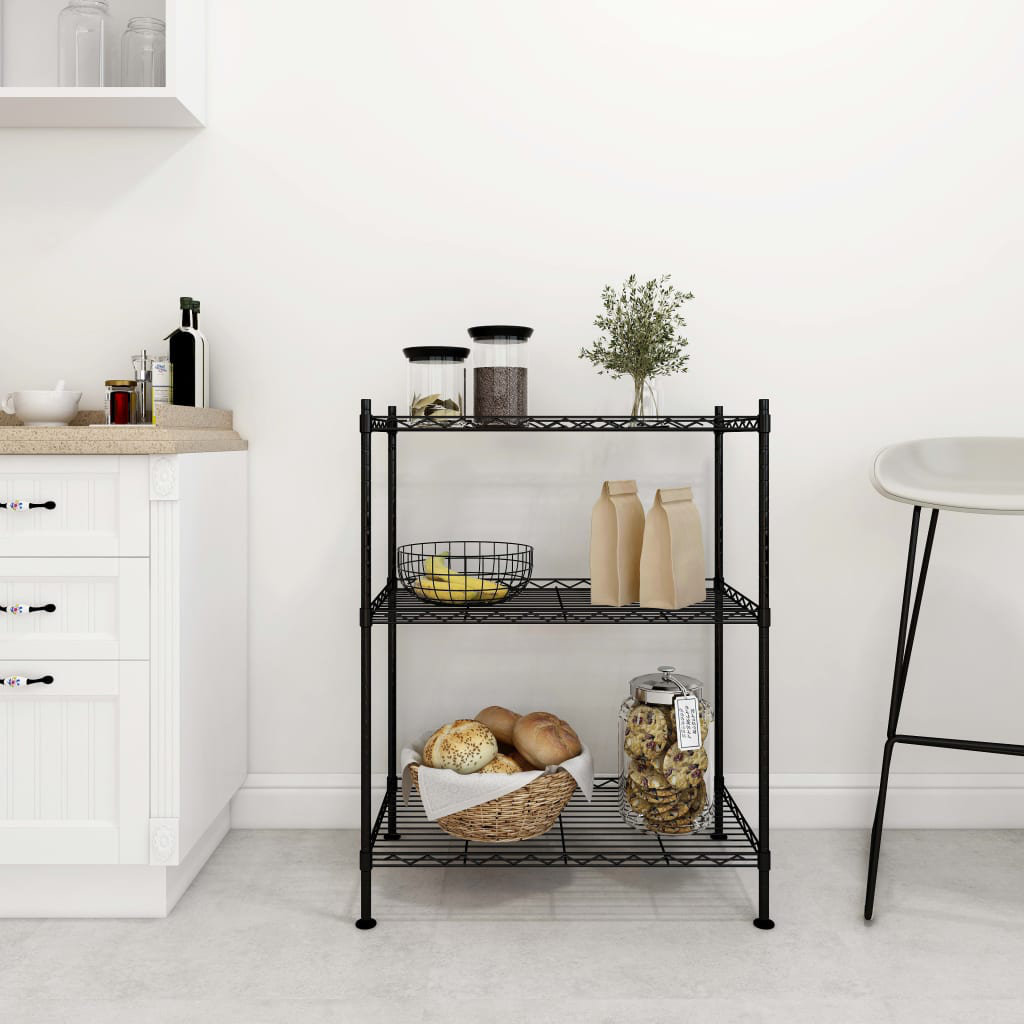VidaXL Symple Stuff 3-Tier Storage Rack 60X35x76 Cm Black 150 Kg | Wayfair