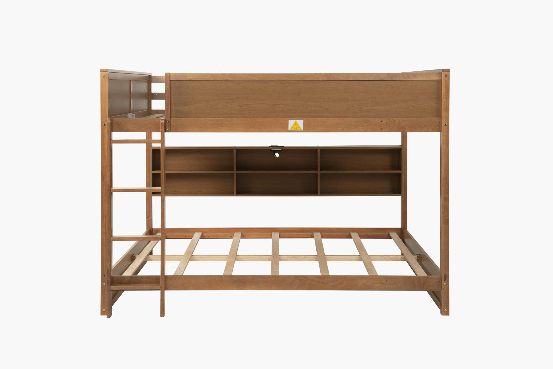 Latitude Run® Queen Over Queen Bunk Bed with Built-in Storage Cabinets ...