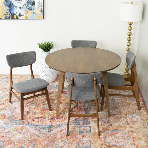 Corrigan Studio® Keeston 5-Piece Mid-Century Dining Set W/ 4 Fabric ...