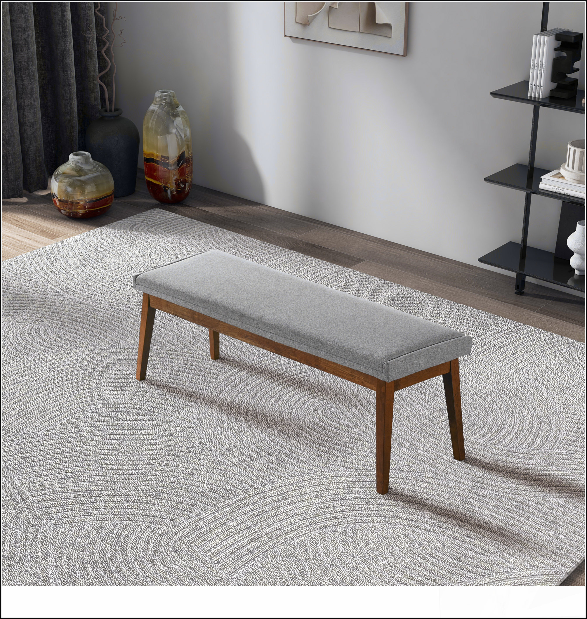George Oliver Warren Bench in Ash Fabric Simple design, comfortable and ...