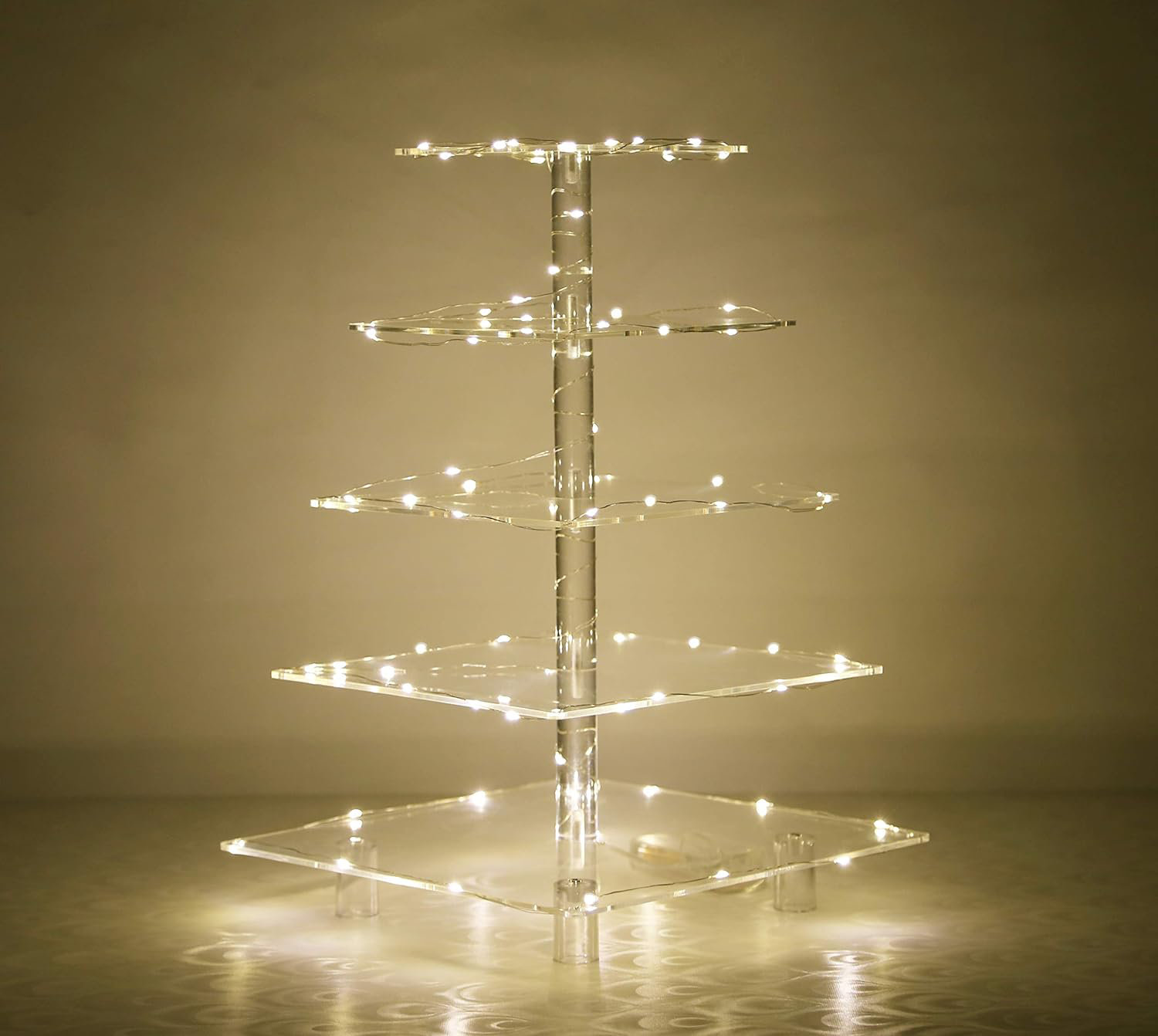 X－MAX FURNITURE 5 Tier Square Cupcake Stand - Premium Cupcake Holder ...