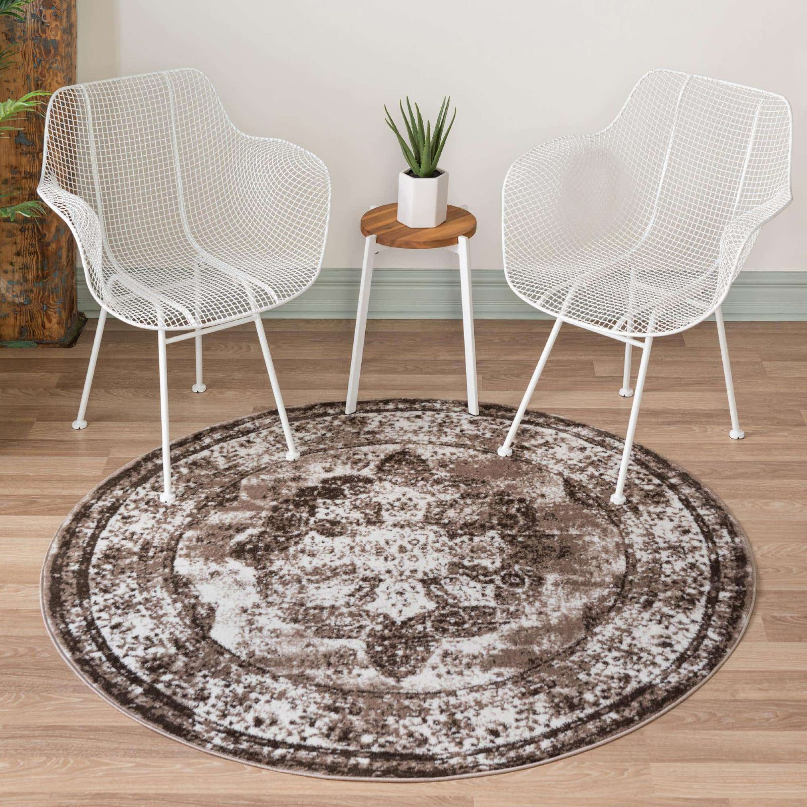 Bungalow Rose Round Oneita Ikat Hazel Area Rug | Wayfair