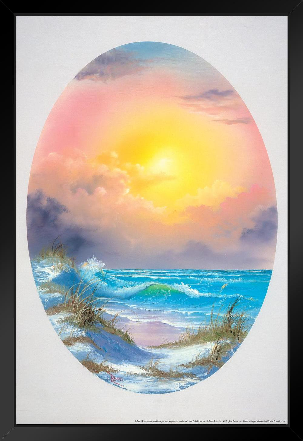 Rosecliff Heights Bob Ross Pastel Seascape Art Print Painting Bob Ross ...