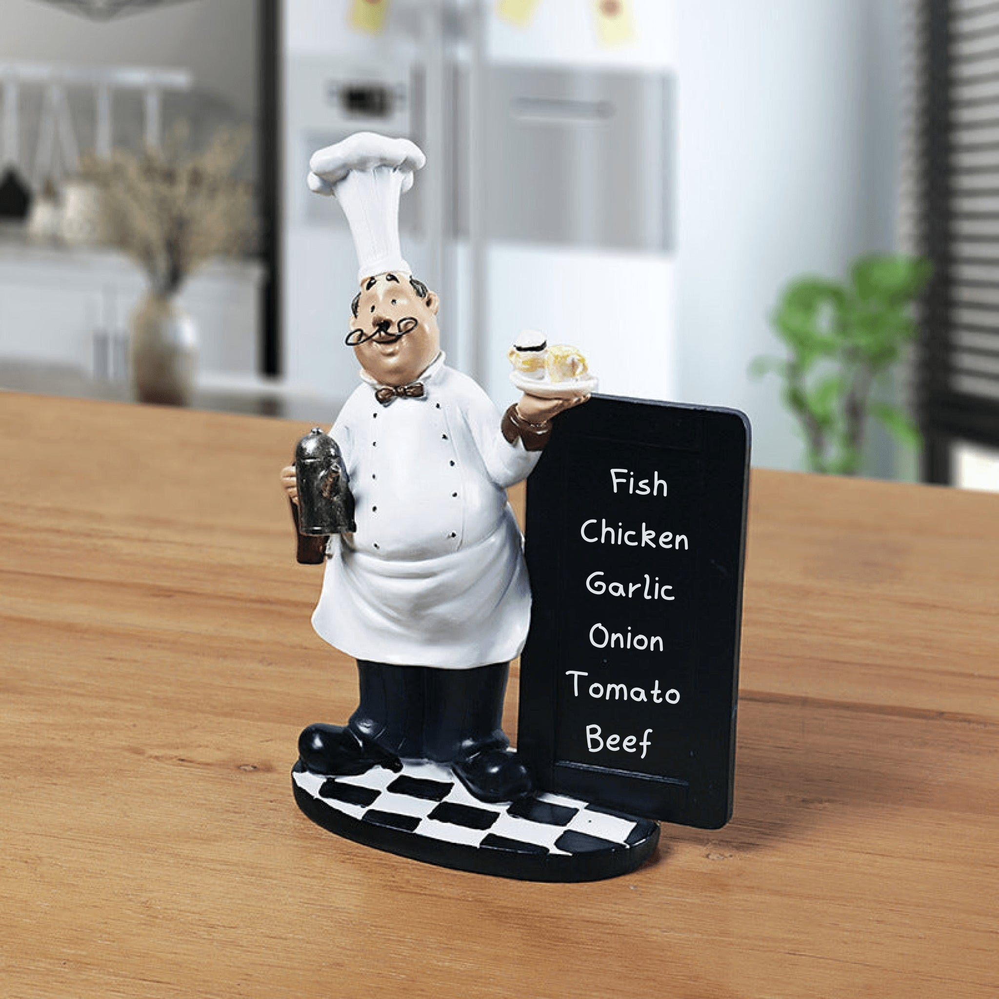 Winston Porter Shanie Polyresin Chef Statue with Chalkboard Menu, 9 ...