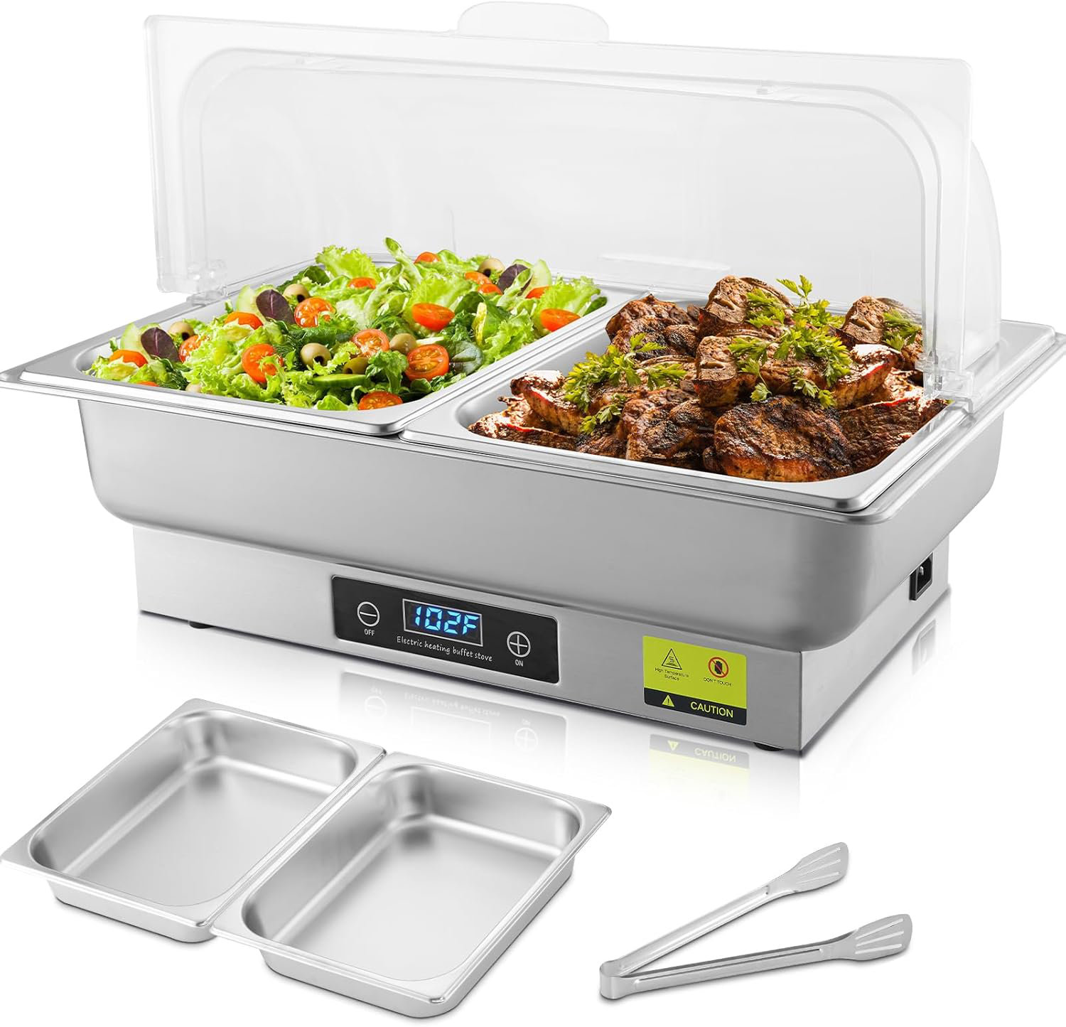 Prep & Savour Electric Chafing Dish, 2 x 4.5QT Half Size Electric ...