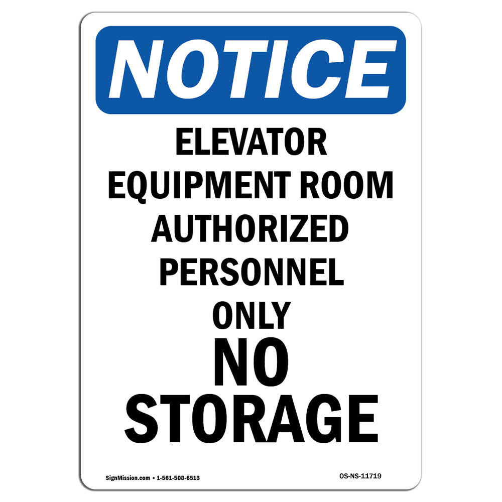 SignMission Elevator Equipment Room Authorized Sign | Wayfair