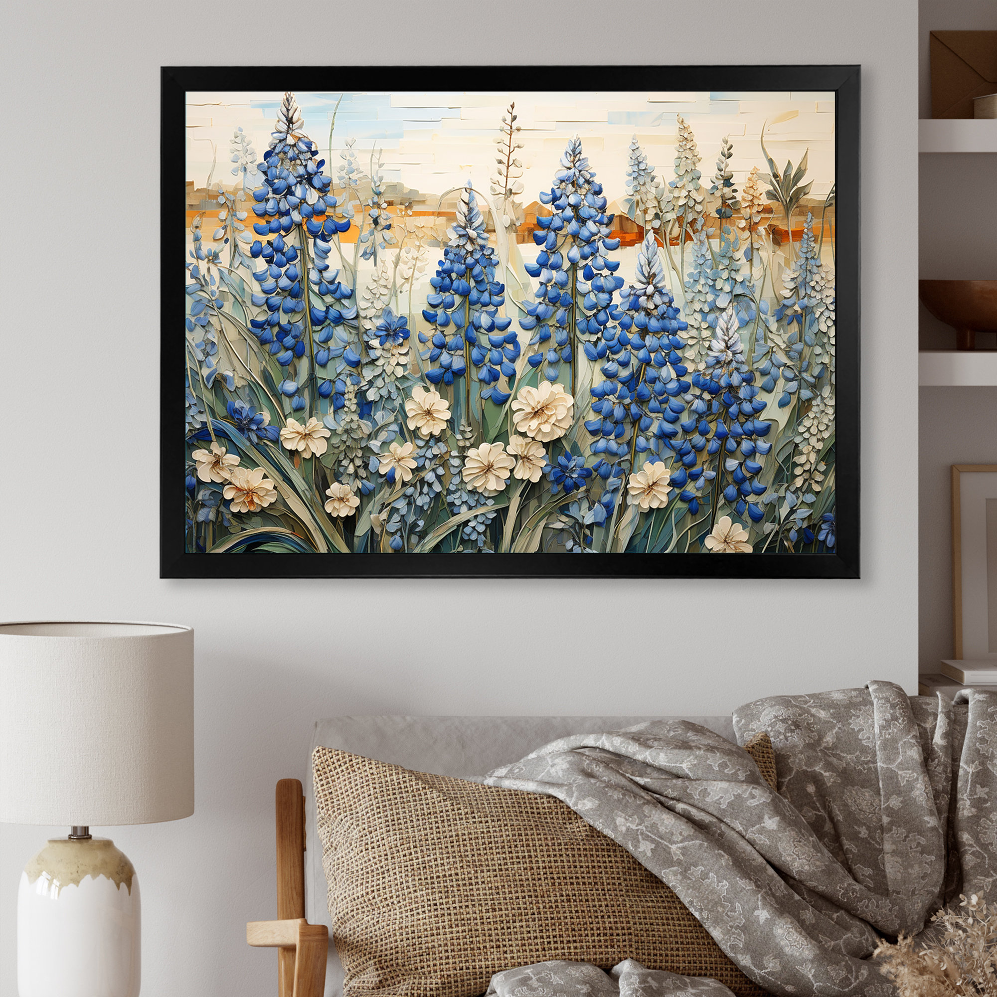 Design Art Magical Blue Bonnets Grass Meadows I - Blue Bonnets Canvas ...