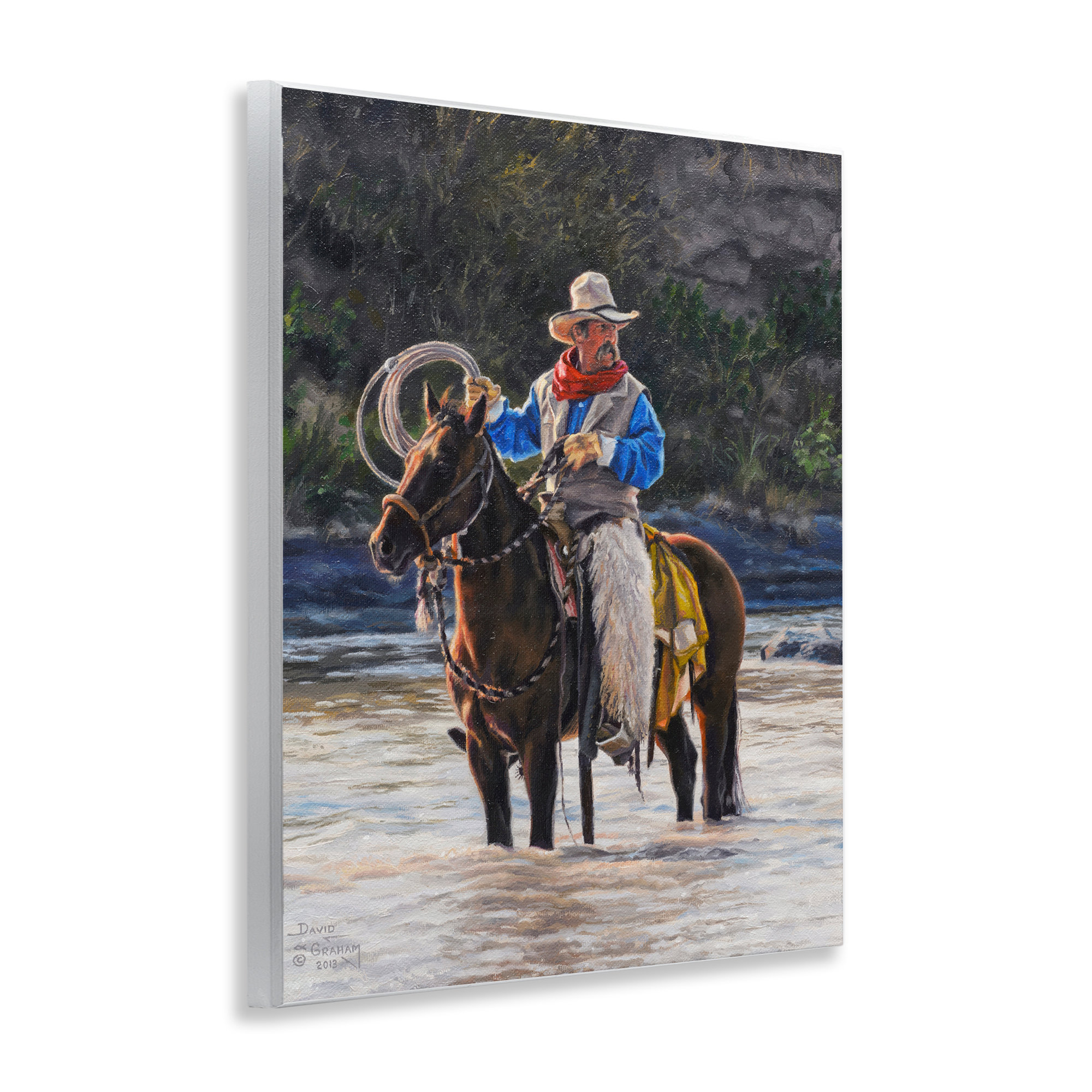 Charlton Home® Cowboy & River Passage Wall Plaque Art by David Graham ...