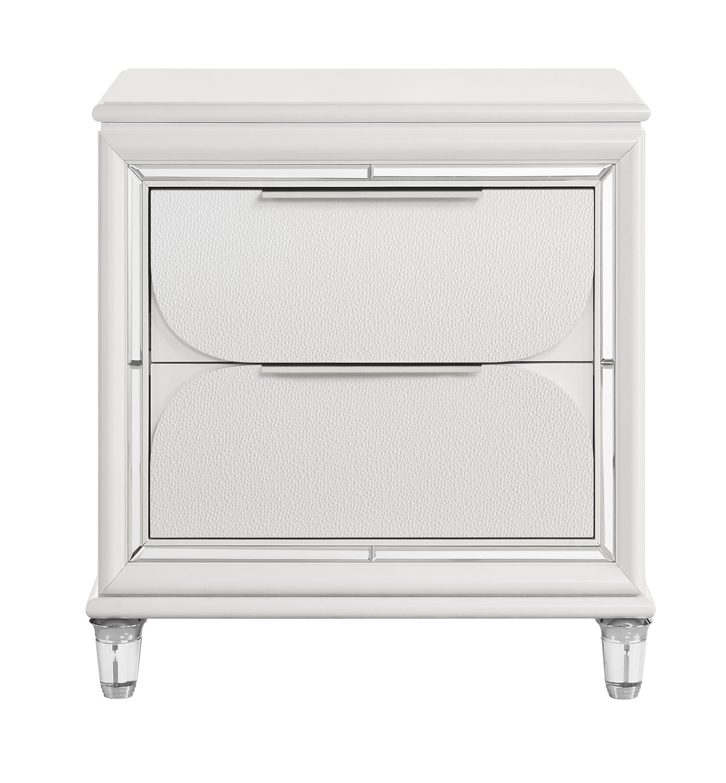 Everly Quinn Millenium 2-Drawer Nightstand, Pearl White Finish | Wayfair