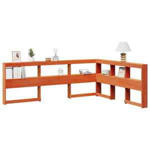 Ebern Designs Bookcase Headboard L-Shaped Solid Wood Pine | Wayfair.co.uk