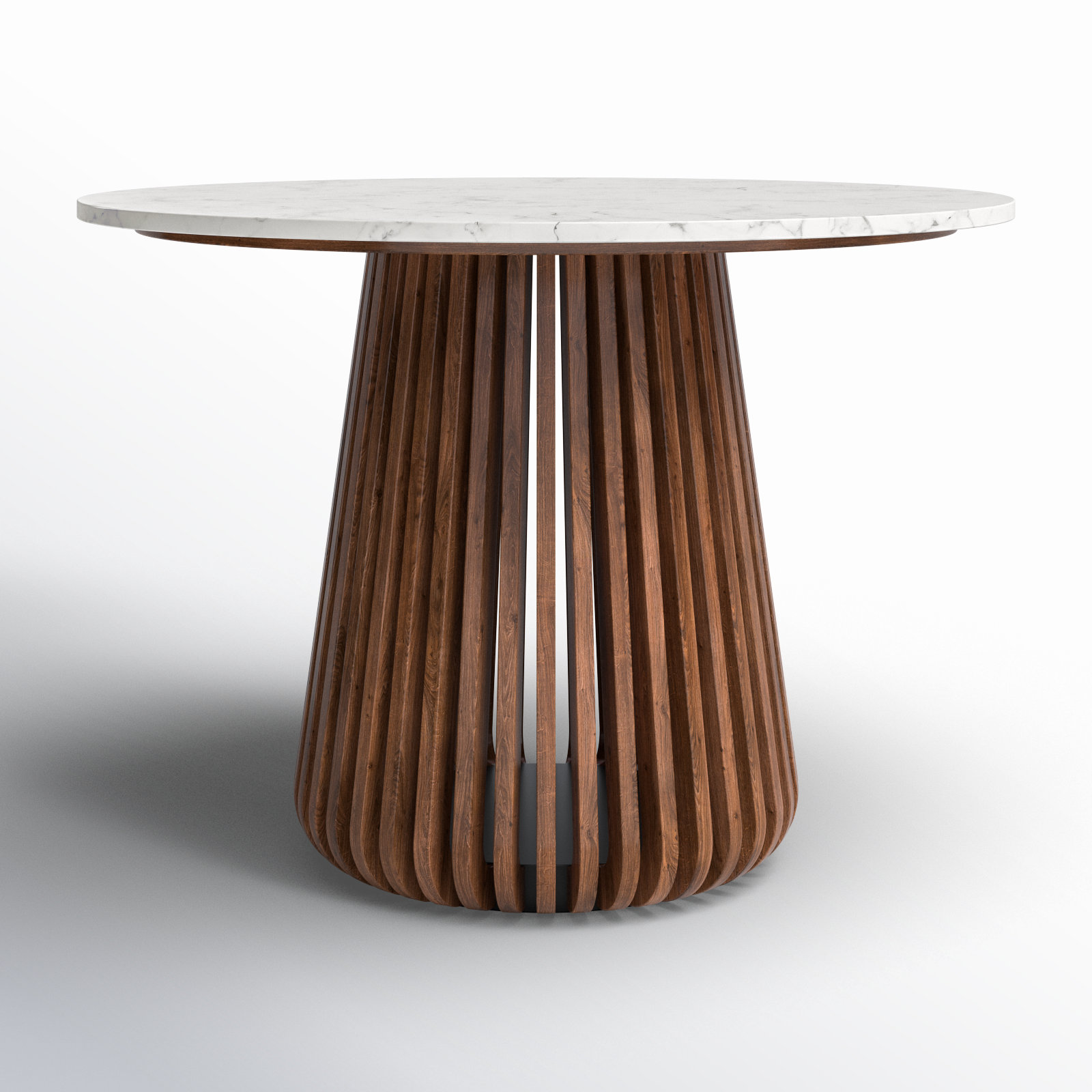 AllModern Kendall Solid Wood & Marble Round Dining Table & Reviews ...