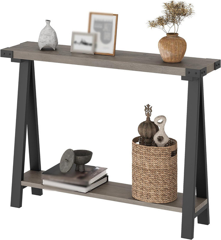 17 Stories 2-Tier Sofa Table, Entryway Table With Storage Shelf, V ...
