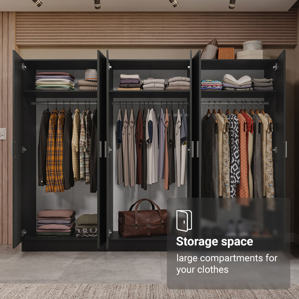Latitude Run® 6 Doors Storage Cabinet with Ample Shelves Space 94"L ...