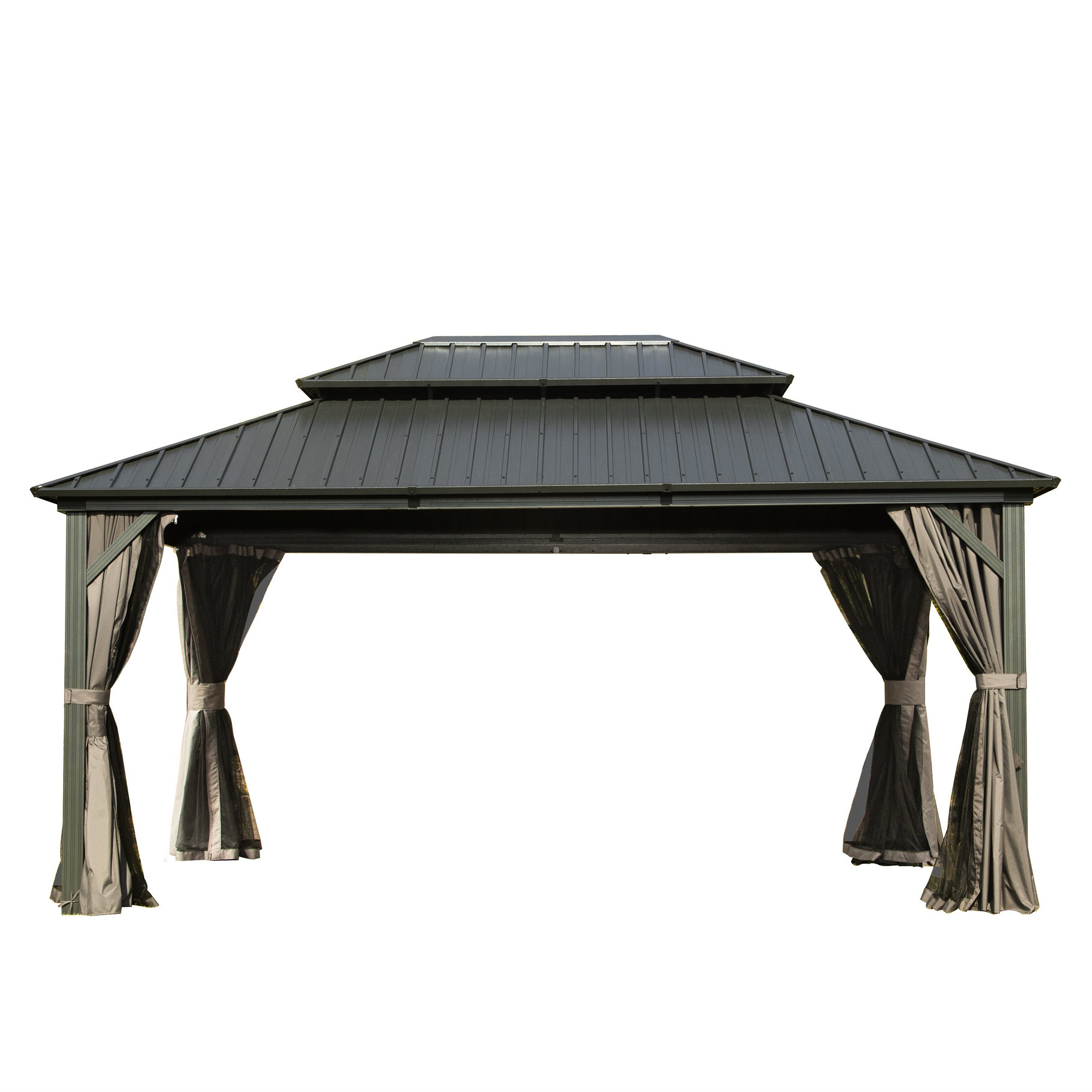 Hokku Designs Gazebo With Curtain And Netting, Private Outdoor Living ...