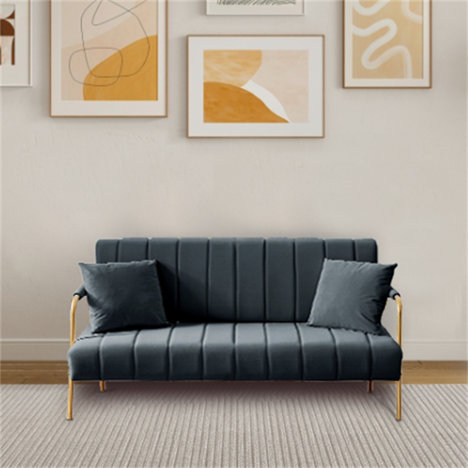 Mercer41 Swaley Loveseat Small Sofa Couch, 47" Love Seat Settee 2 ...