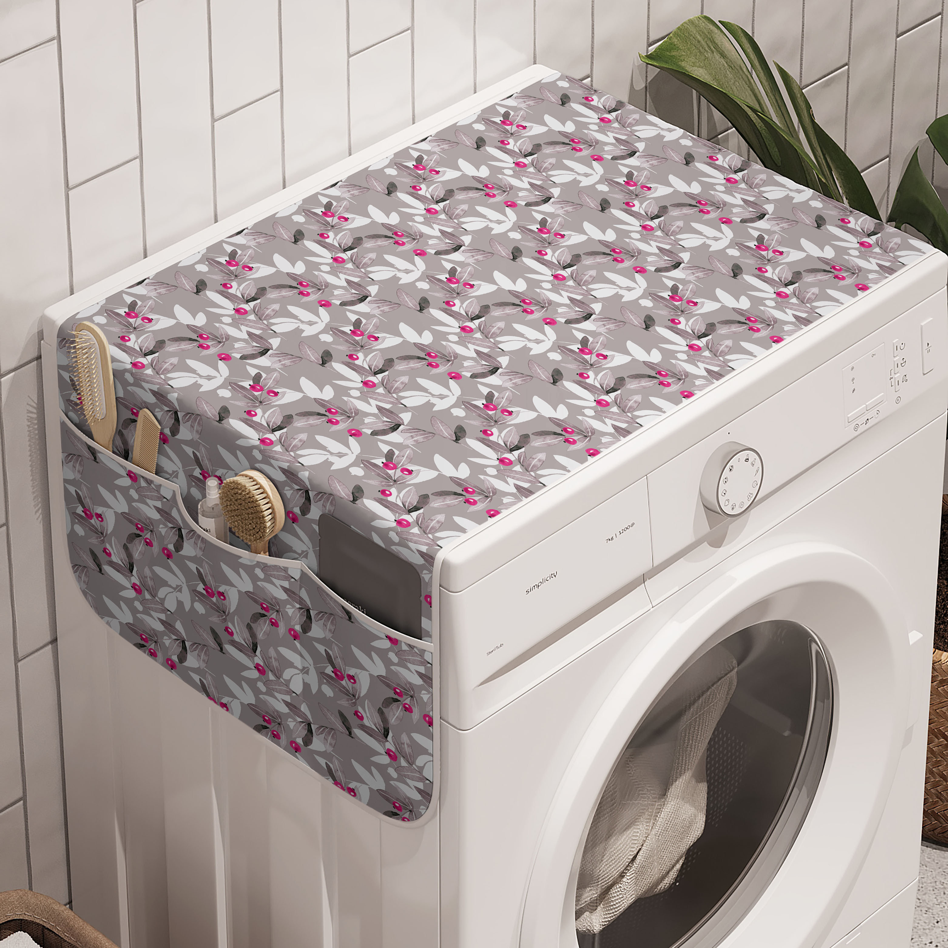 East Urban Home Berry Pattern Washing Machine Organizer Pack of 2 47" x ...