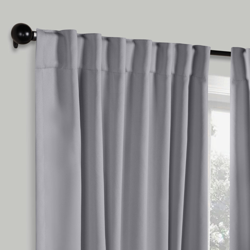 Ebern Designs Levatt Classic Modern Solid Room Darkening Curtains, Rod ...