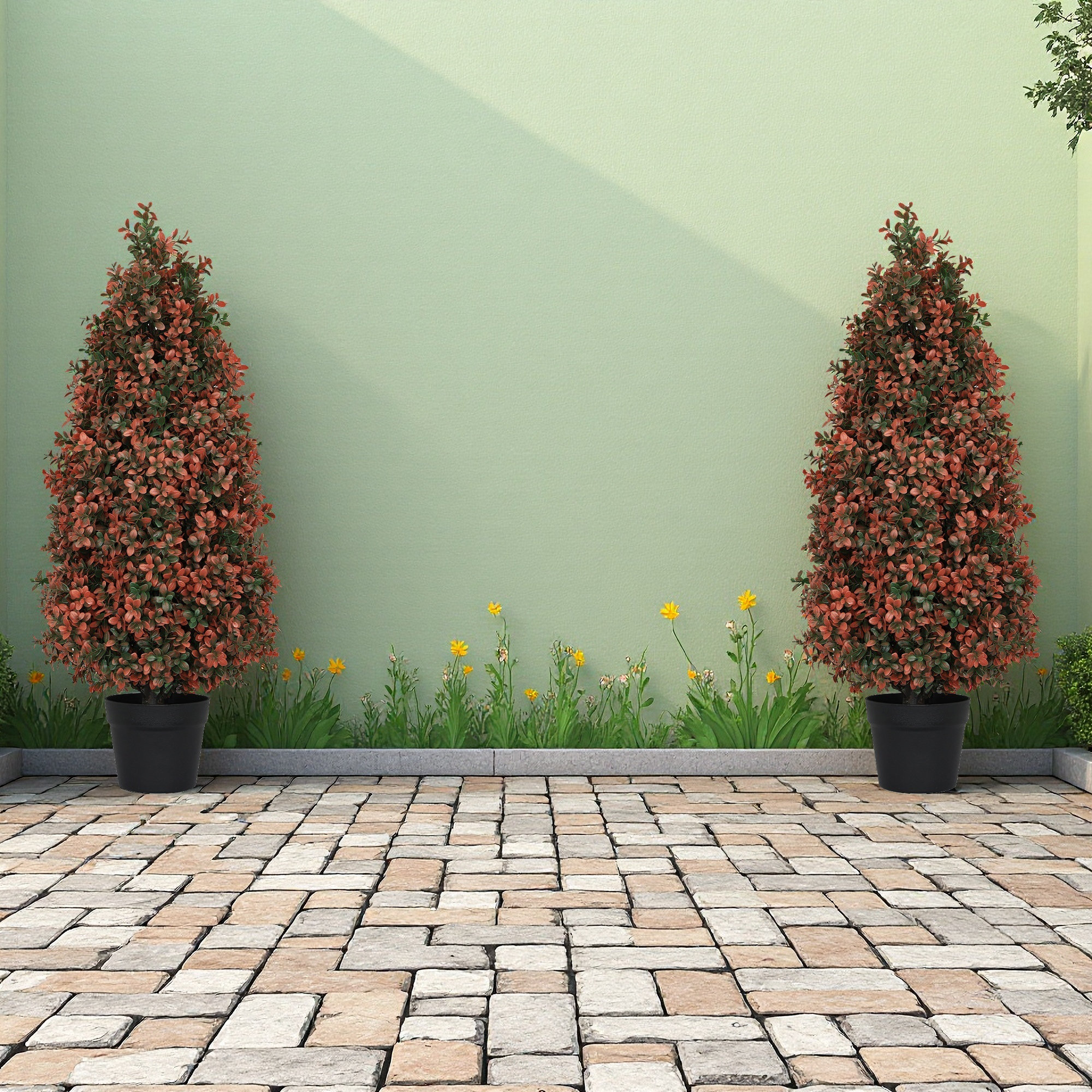Primrue 35" Artificial Boxwood Topiary Trees (2-pack) - Instant Porch ...