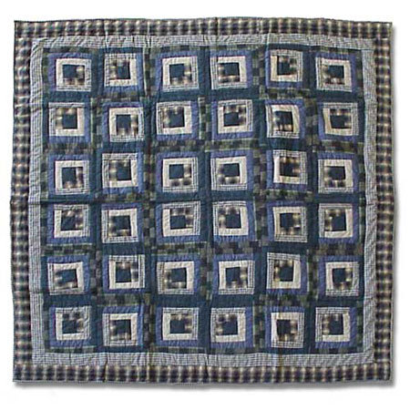 Patch Magic Blue Log Cabin Single Reversible Quilt & Reviews | Wayfair