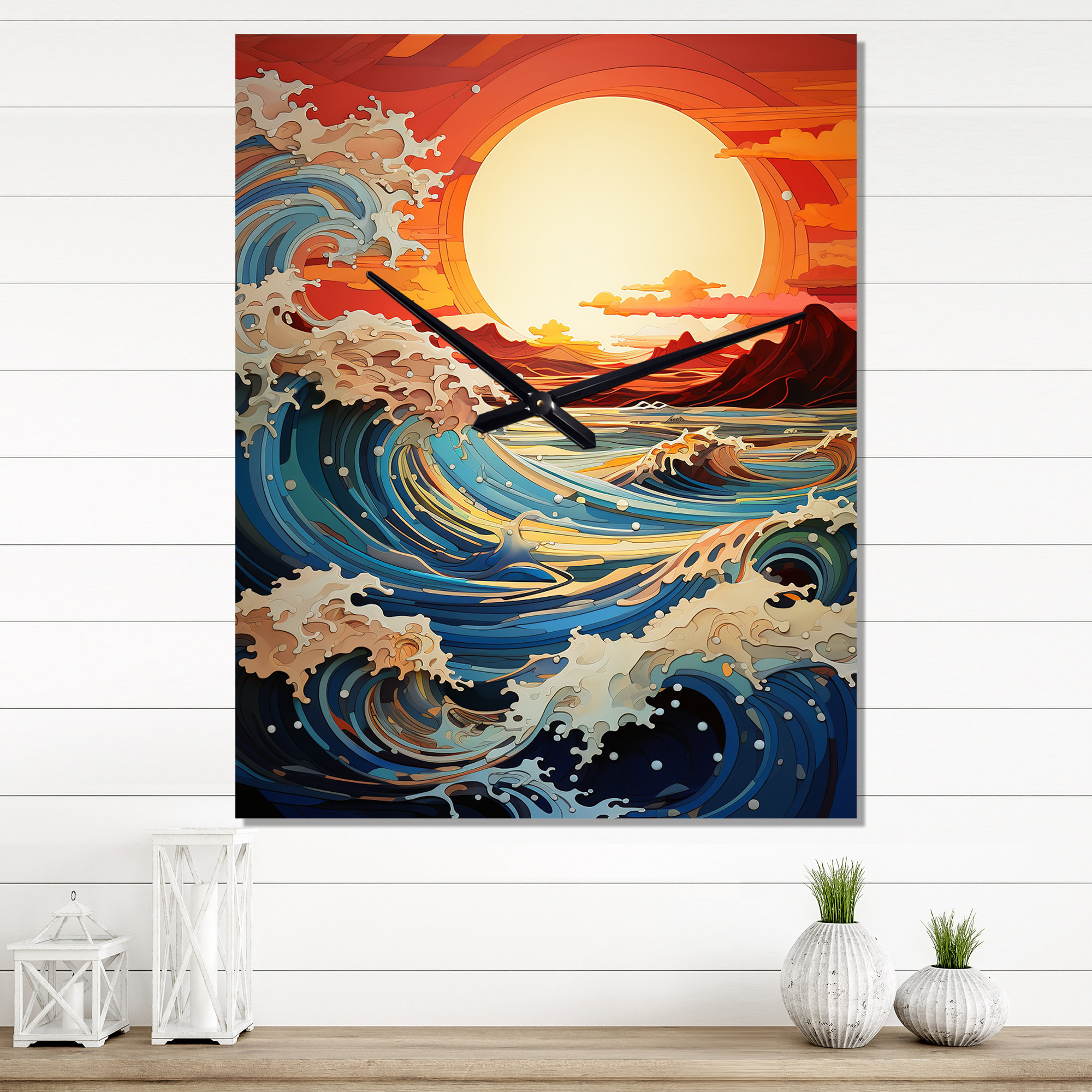 Design Art Coastal Sunrise Reflections Papercut I - Landscape & Nature ...