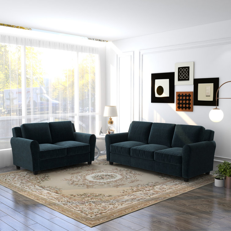 Mercer41 2-Piece Modern Velvet Living Room Set | Wayfair