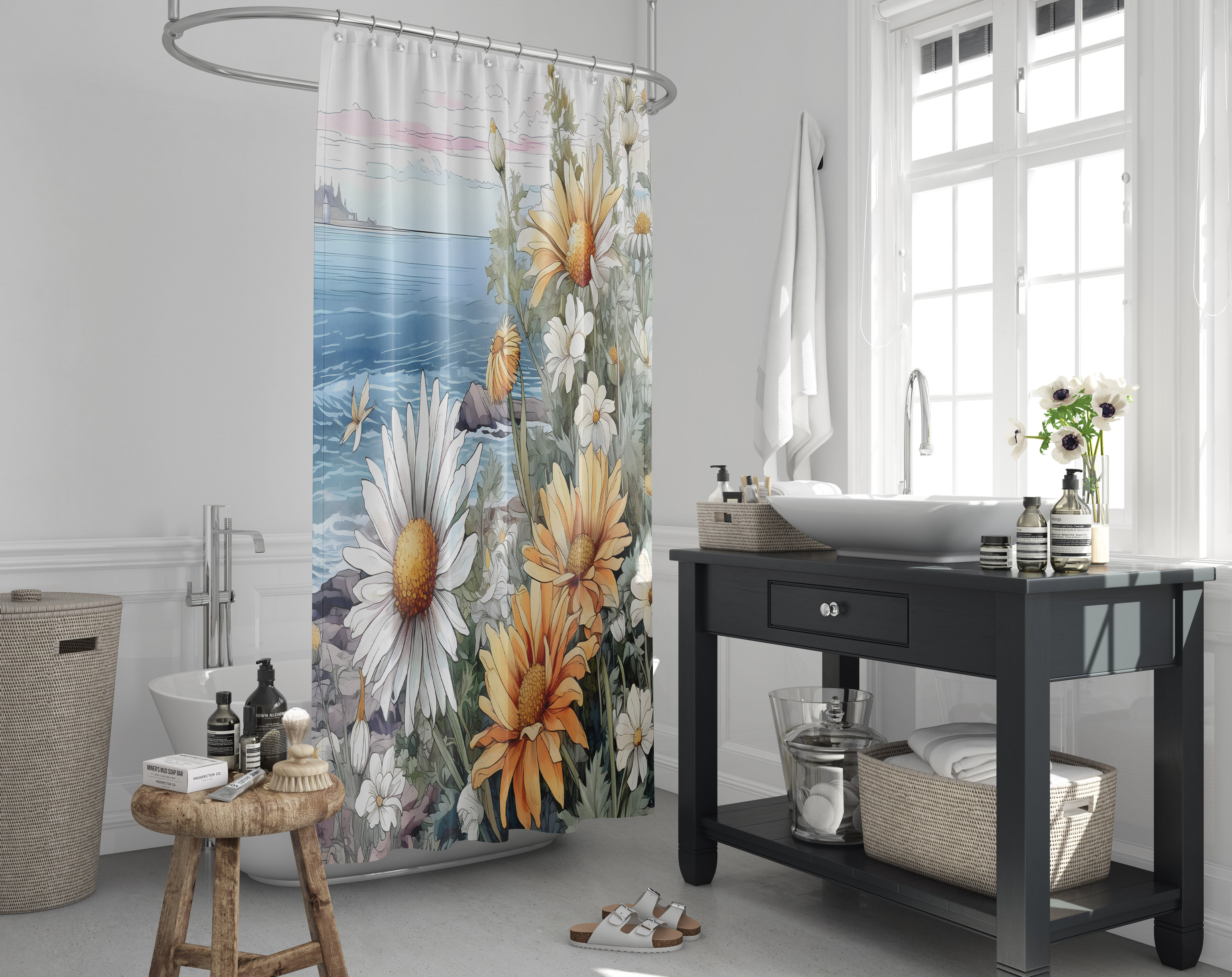 East Urban Home Ohlman Floral Shower Curtain | Wayfair