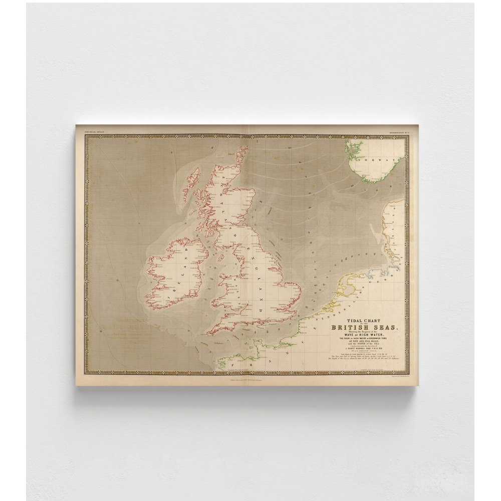 WeFrameArt British Isles Waves High Water And Tides By Vintage Maps ...