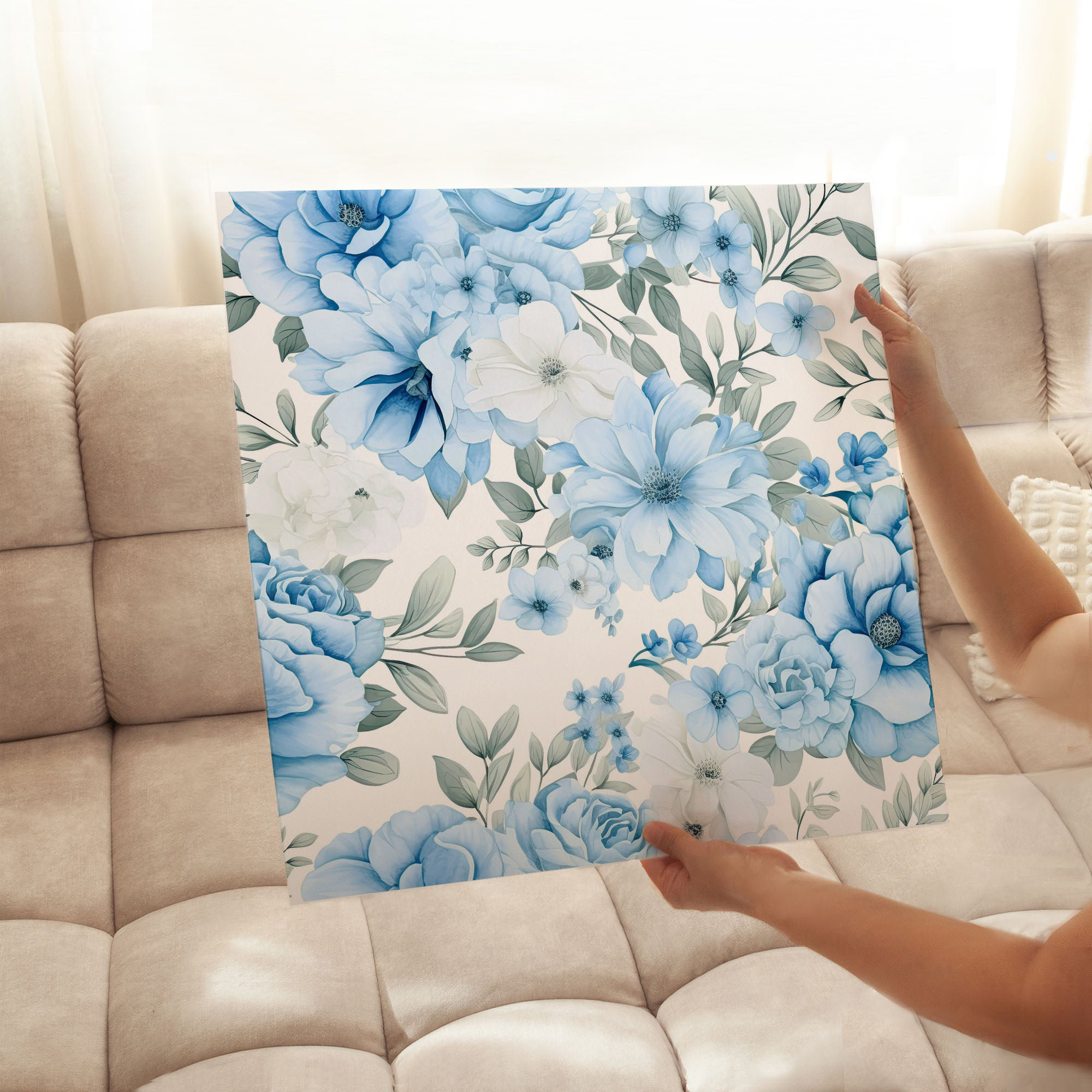 Winston Porter Floral Blue Flower Cottagecore Pattern IV Cottage ...