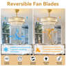 Ebern Designs 20'' Crystal Caged Mid Century Chandelier Ceiling Fan ...