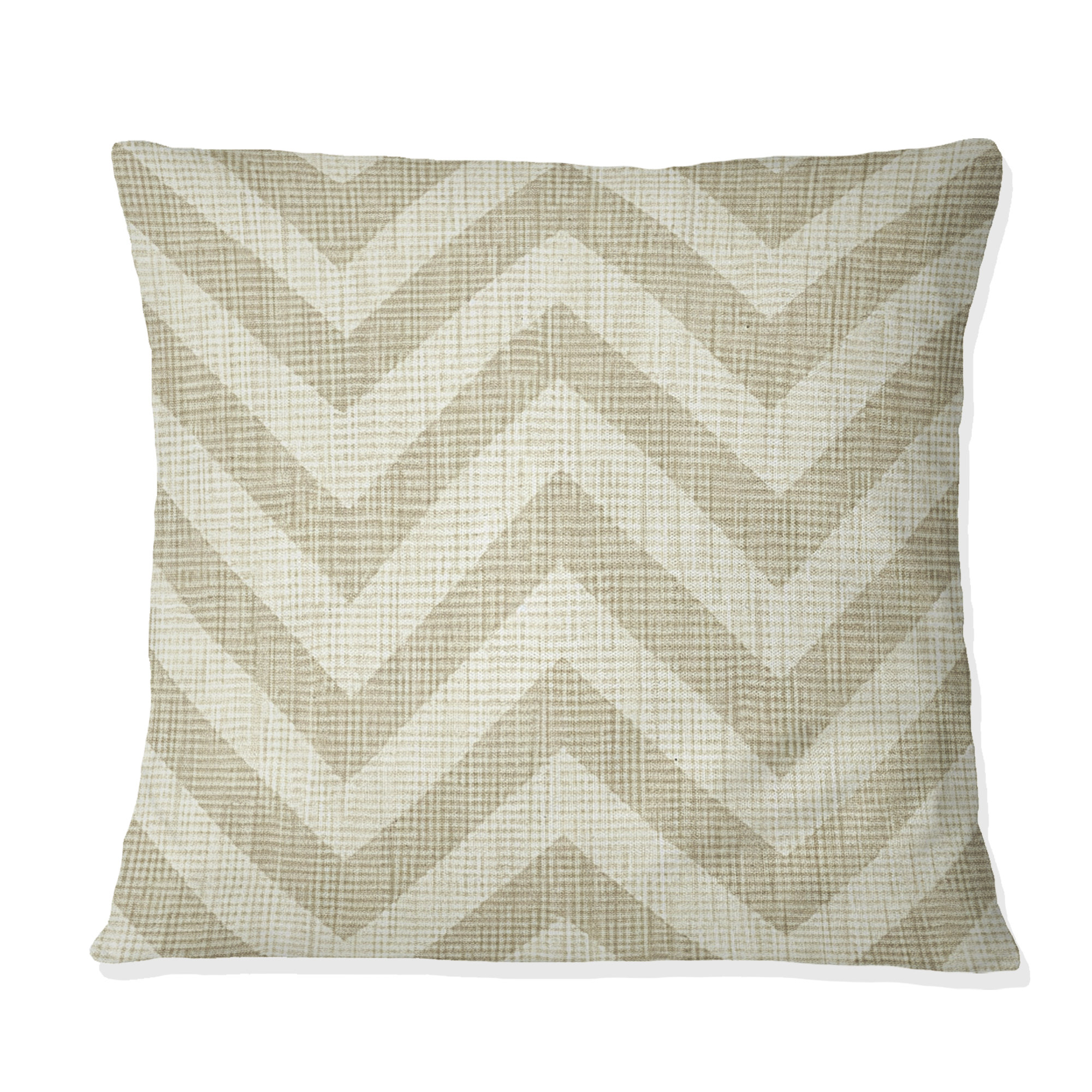 Design Art Ivory Cream Chevron - Transitional Throw Pillow | Wayfair