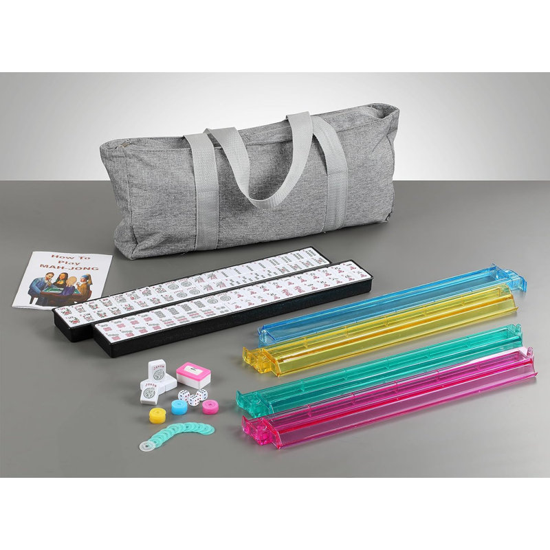 USA MJ TABLE American Mahjong Set Soft Bag 4 All in One Color Pushers ...