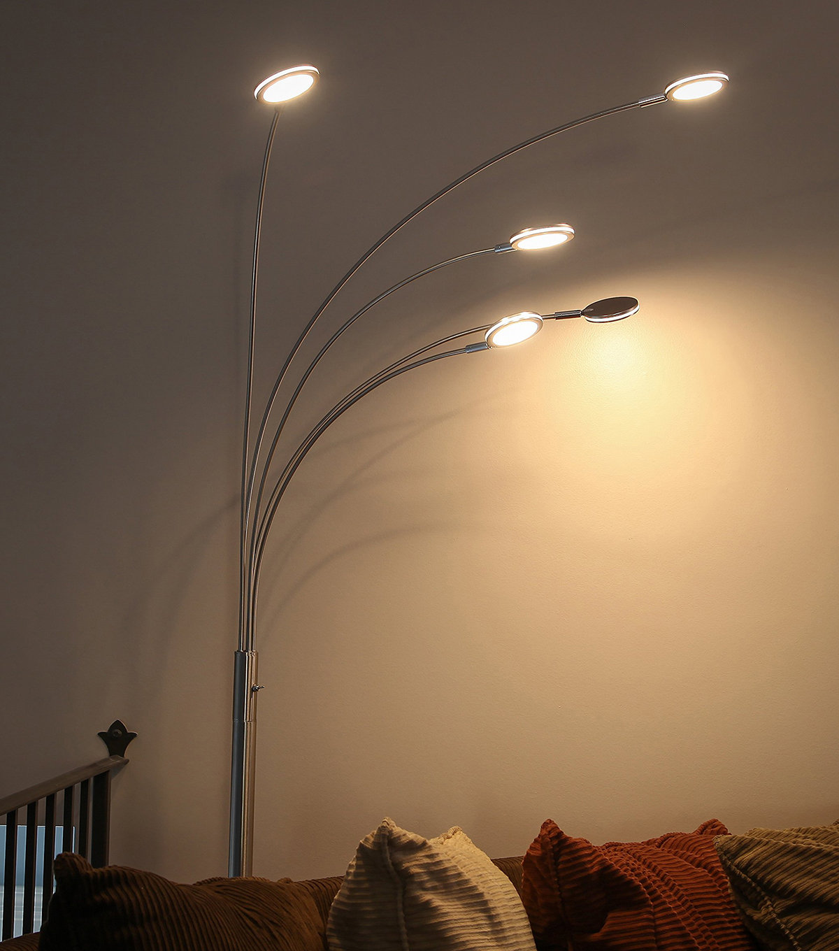 Brightech Orion 74 in. Industrial 5-Light LED Floor Lamp with ...