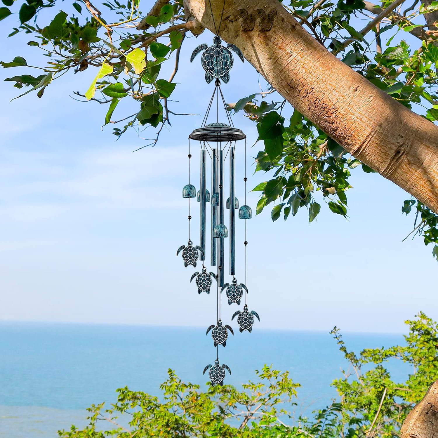 Arlmont & Co. Wind Chimes Sea Turtle Wind Chime For Outside With 4 ...