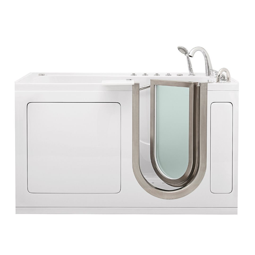 Ella Walk In Baths 55'' x 29.5'' Walk-in Acrylic Bathtub with Faucet ...