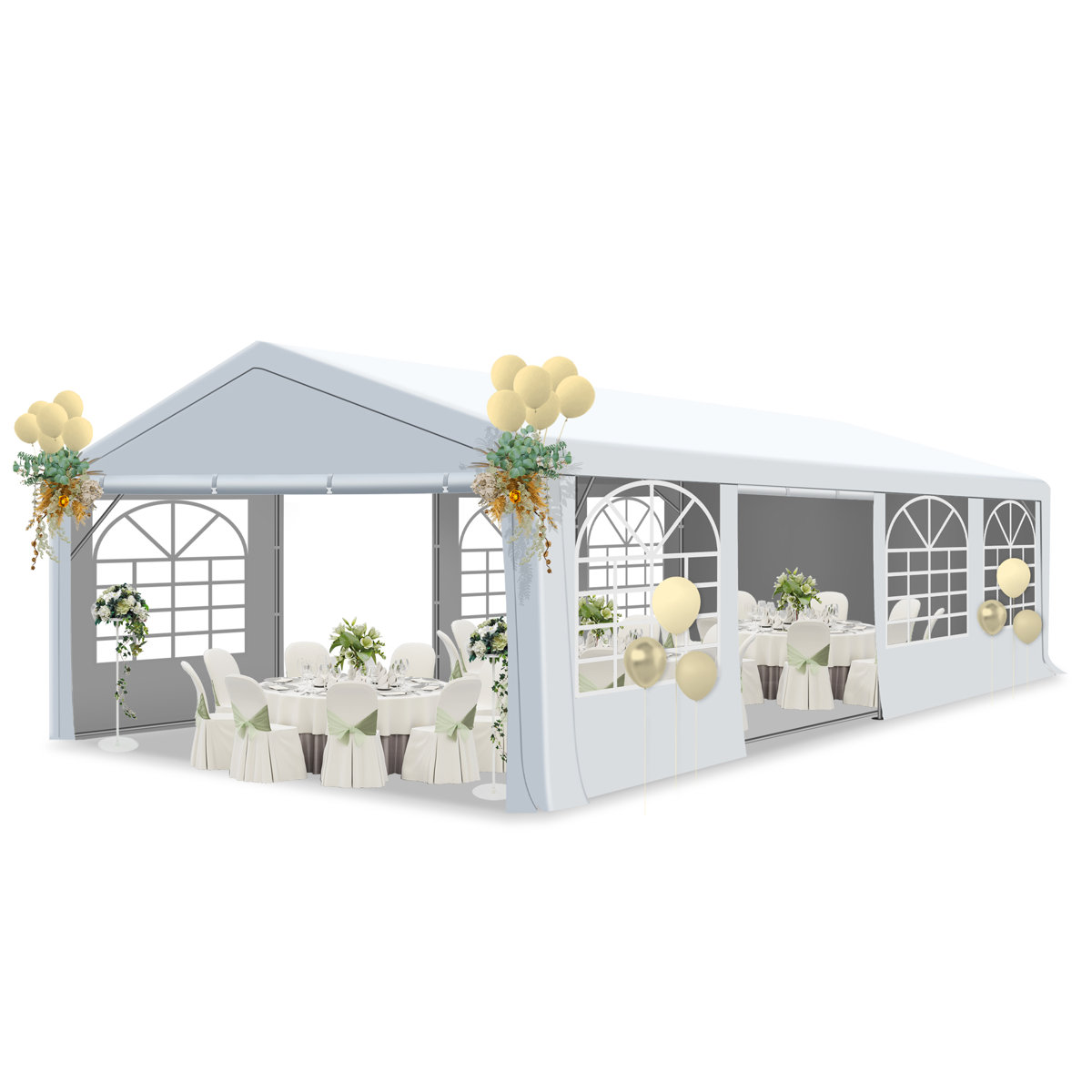 COVERONICS Outdoor Galvanized Steel Party Tent - Heavy Duty Removable ...