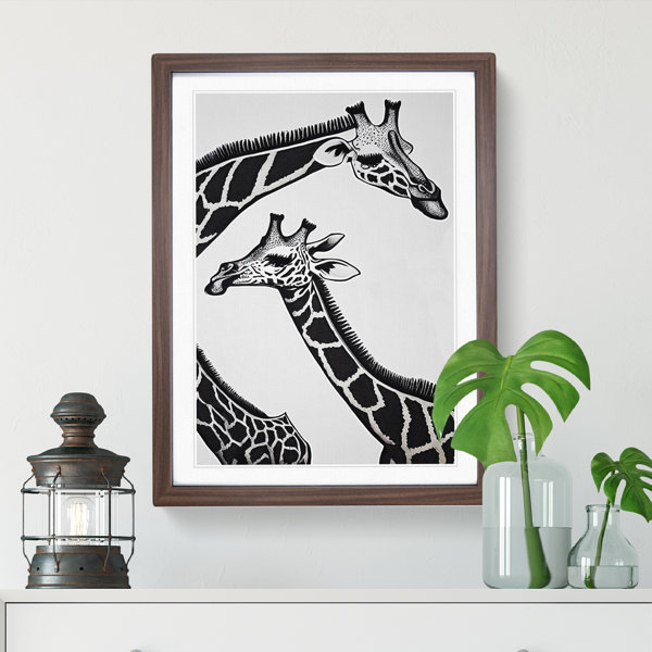 World Menagerie Two Giraffes - Single Picture Frame Print | Wayfair.co.uk