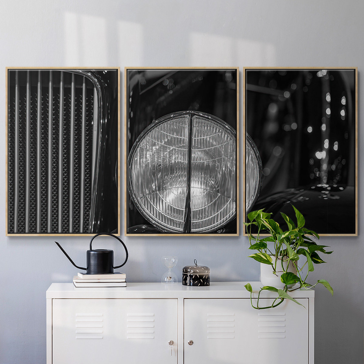 Ebern Designs Vroom III - 3 Piece Floater Frame Print on Canvas ...