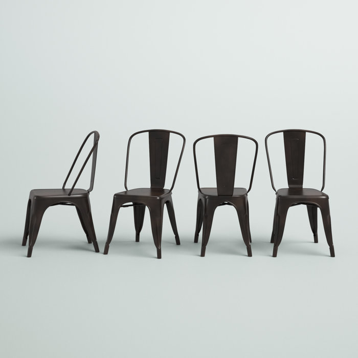 Trent Austin Design® Nesbit Metal Slat Back Stacking Side Chair ...