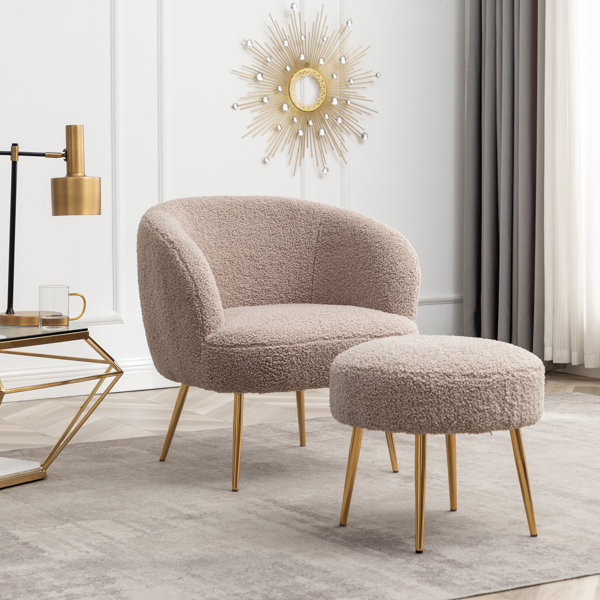 Willa Arlo Interiors Shanitaortia Teddy Fabric Accent Chair with ...