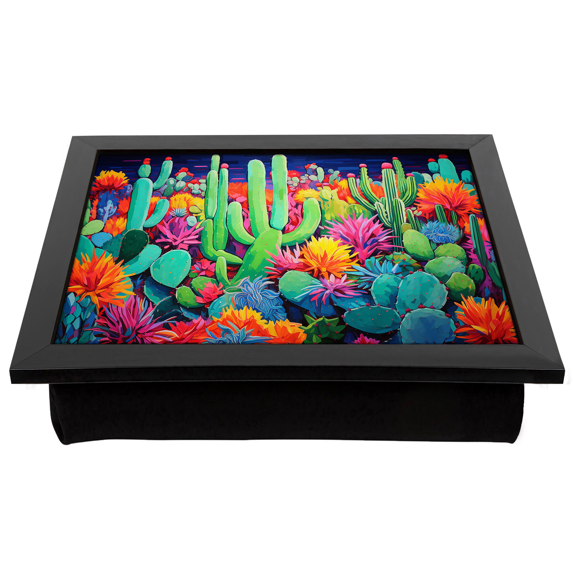 17 Stories Cactus Pop Art Lap Tray with Cushion | Wayfair.co.uk