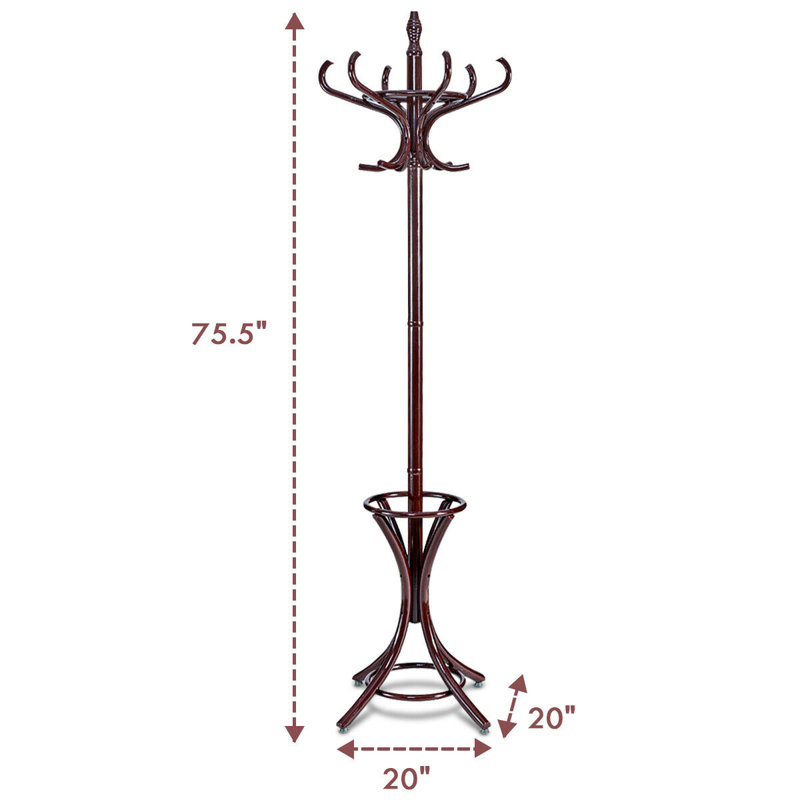 Red Barrel Studio® Solid Wood 6 - Hook Freestanding Coat Rack & Reviews ...